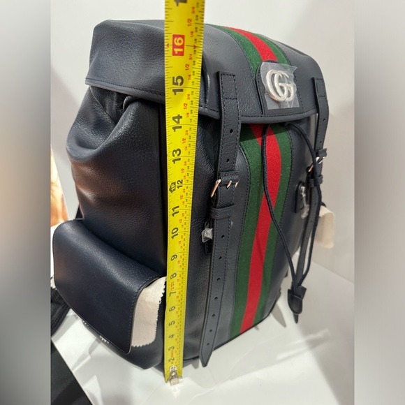 Gucci | Bags | Gucci Navy Blue Leather Ophidia Backpack New Unisex ...